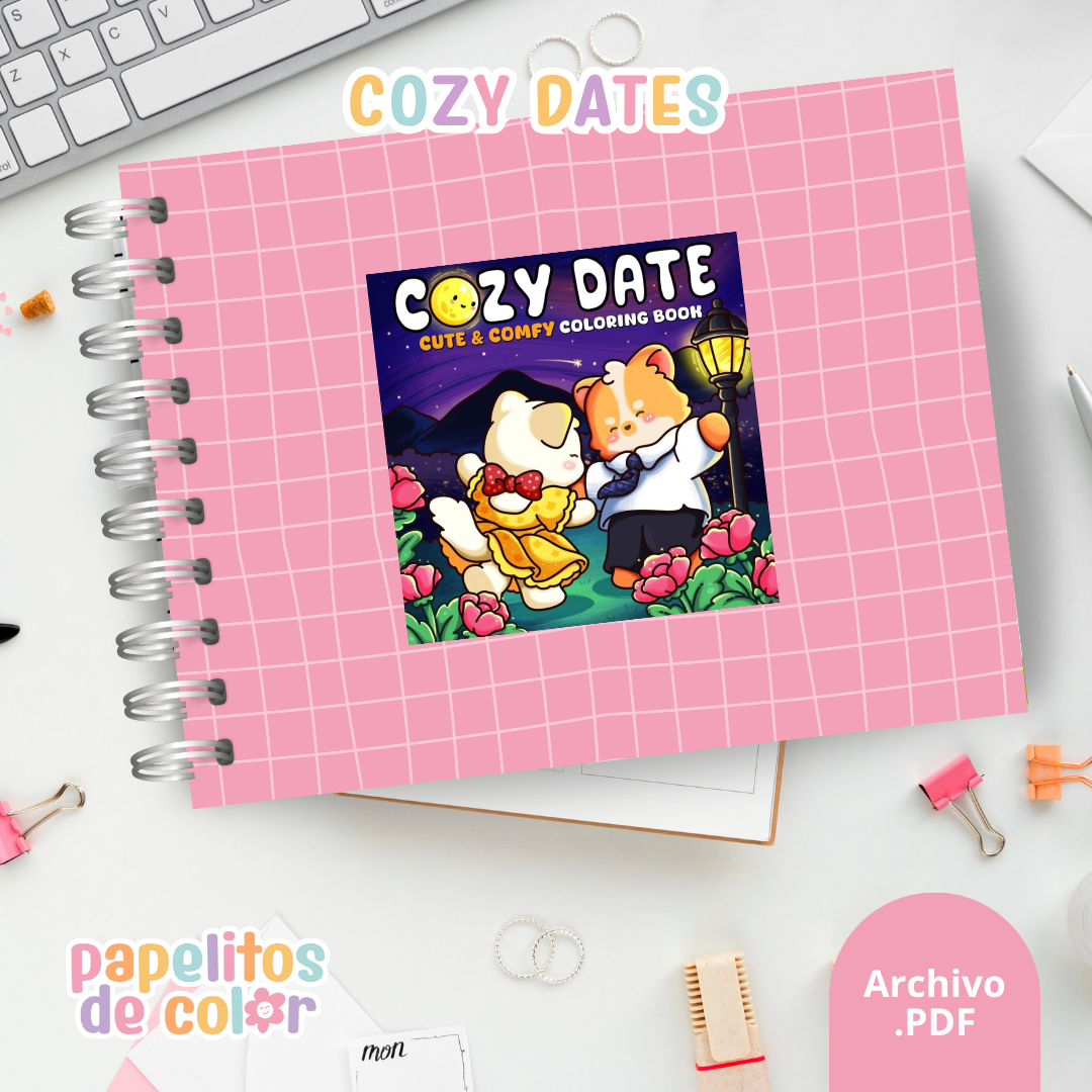 🎨Libro para pintar Cozy Date Vol. 2 💕🕯️ | Papelitos de color