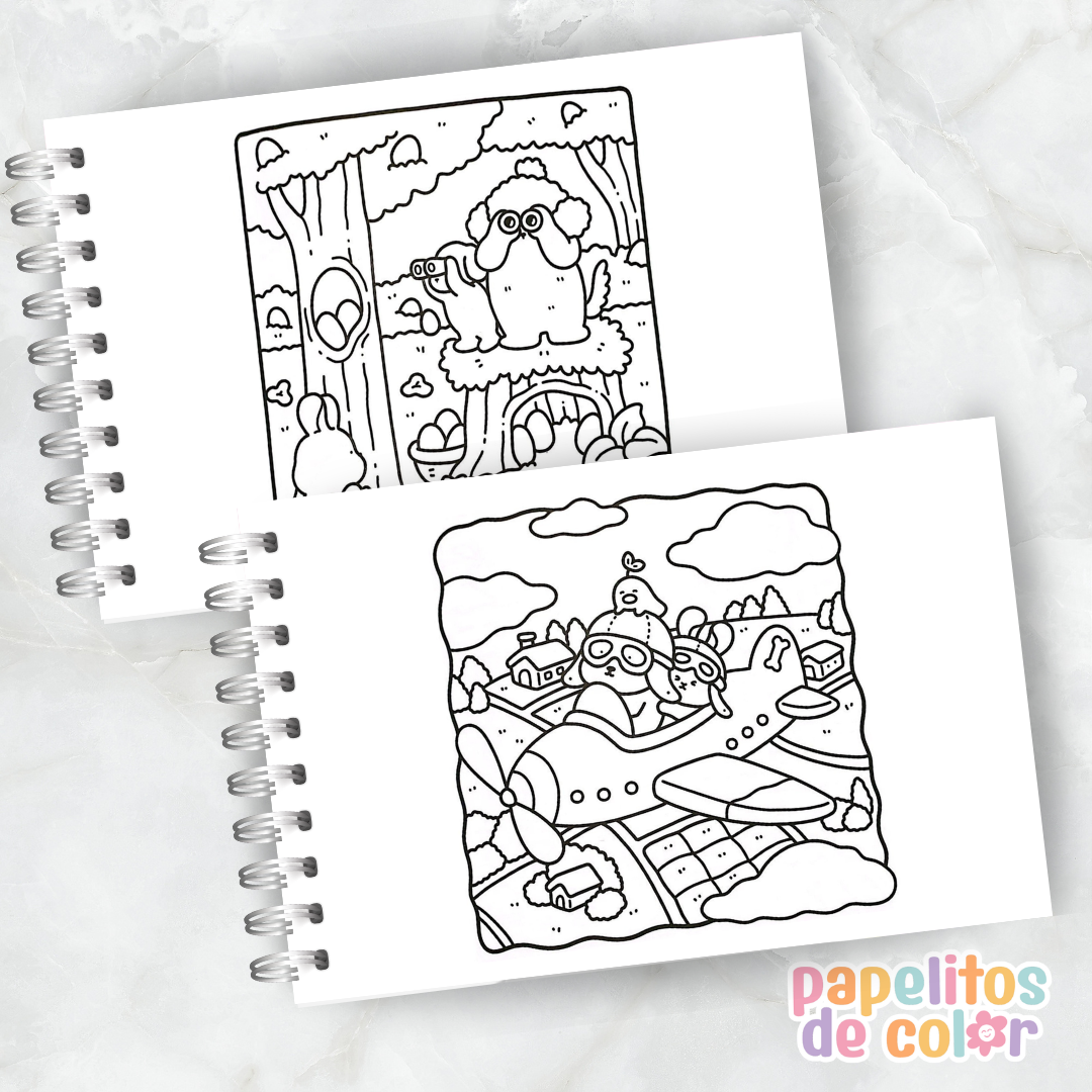 🧸 Libro para Pintar Criaturas Fofinhas 🎨💖 | Papelitos de color