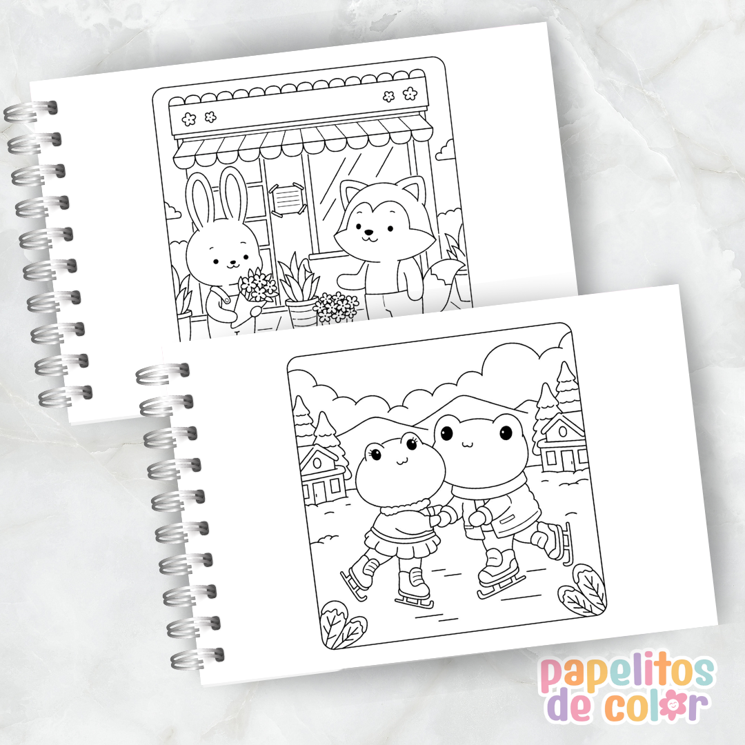 🧸 Libro para Pintar Cuddly Friends 🎨💖 | Papelitos de color