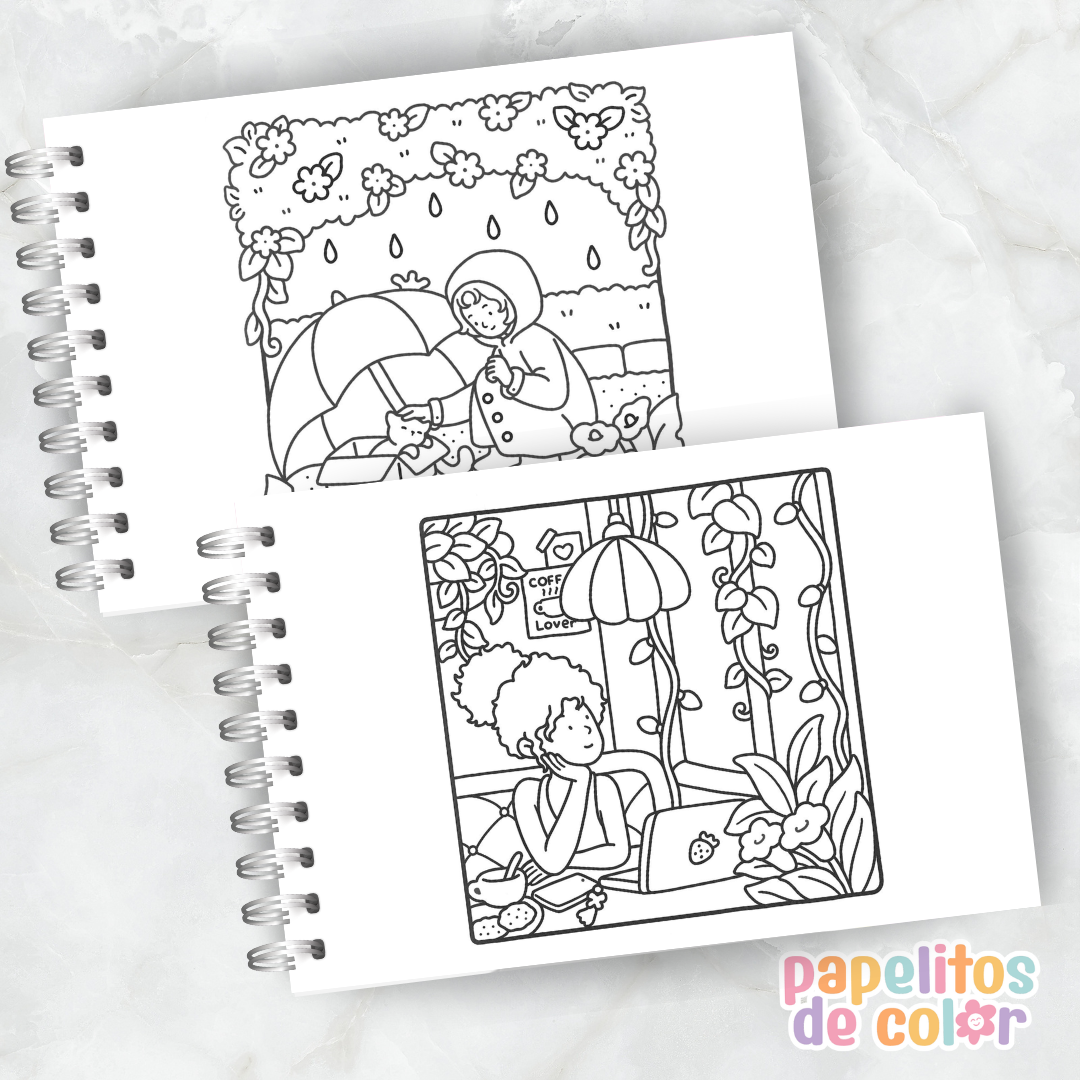 💖 Libro para Pintar Girl Moments 🎨🌸 | Papelitos de color
