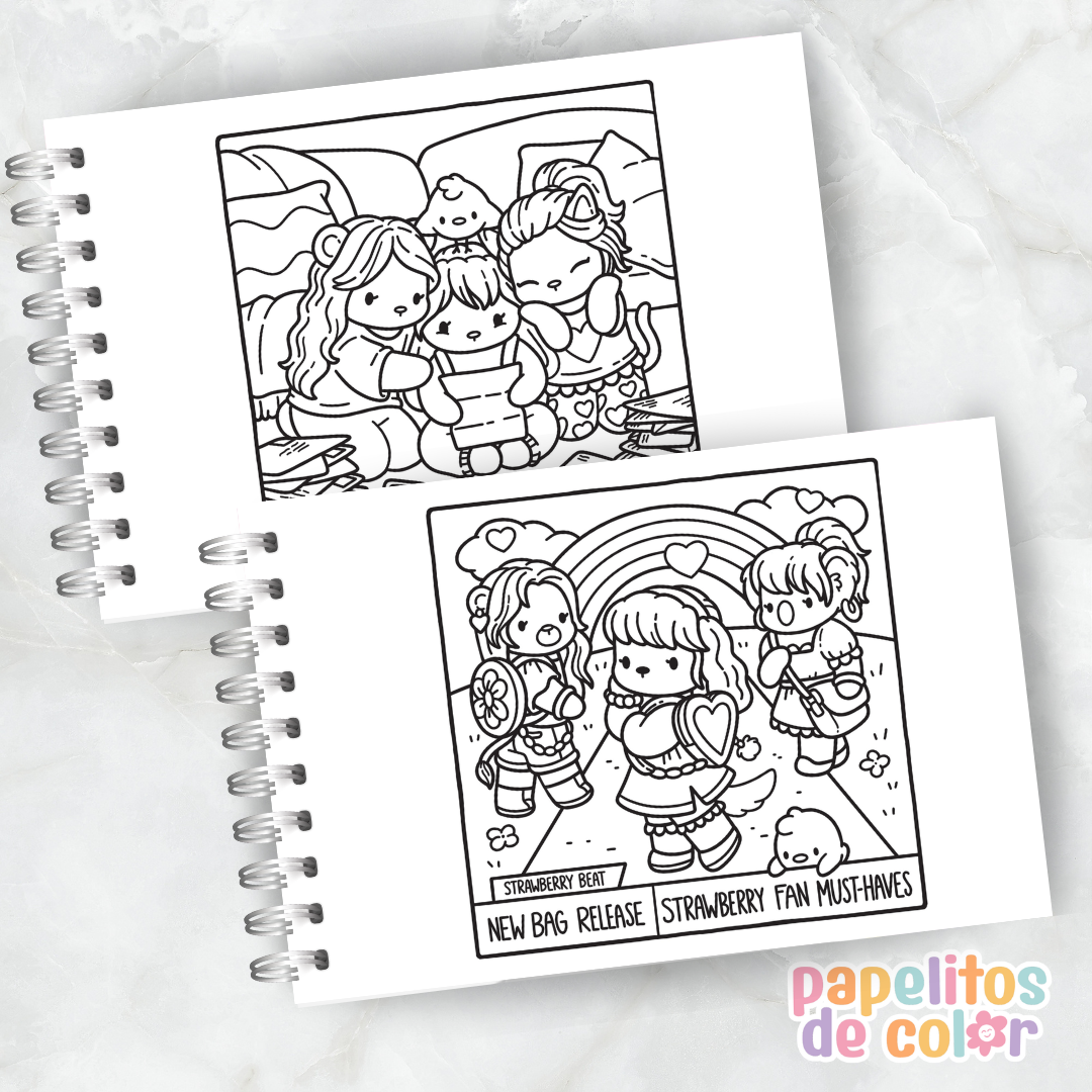 🎶 Libro para Pintar Cozy K-Pop 🎨💖 | Papelitos de color