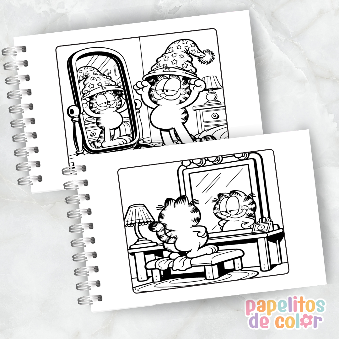 🐱 Libro para Pintar Garfield 🎨🧡 | Papelitos de color
