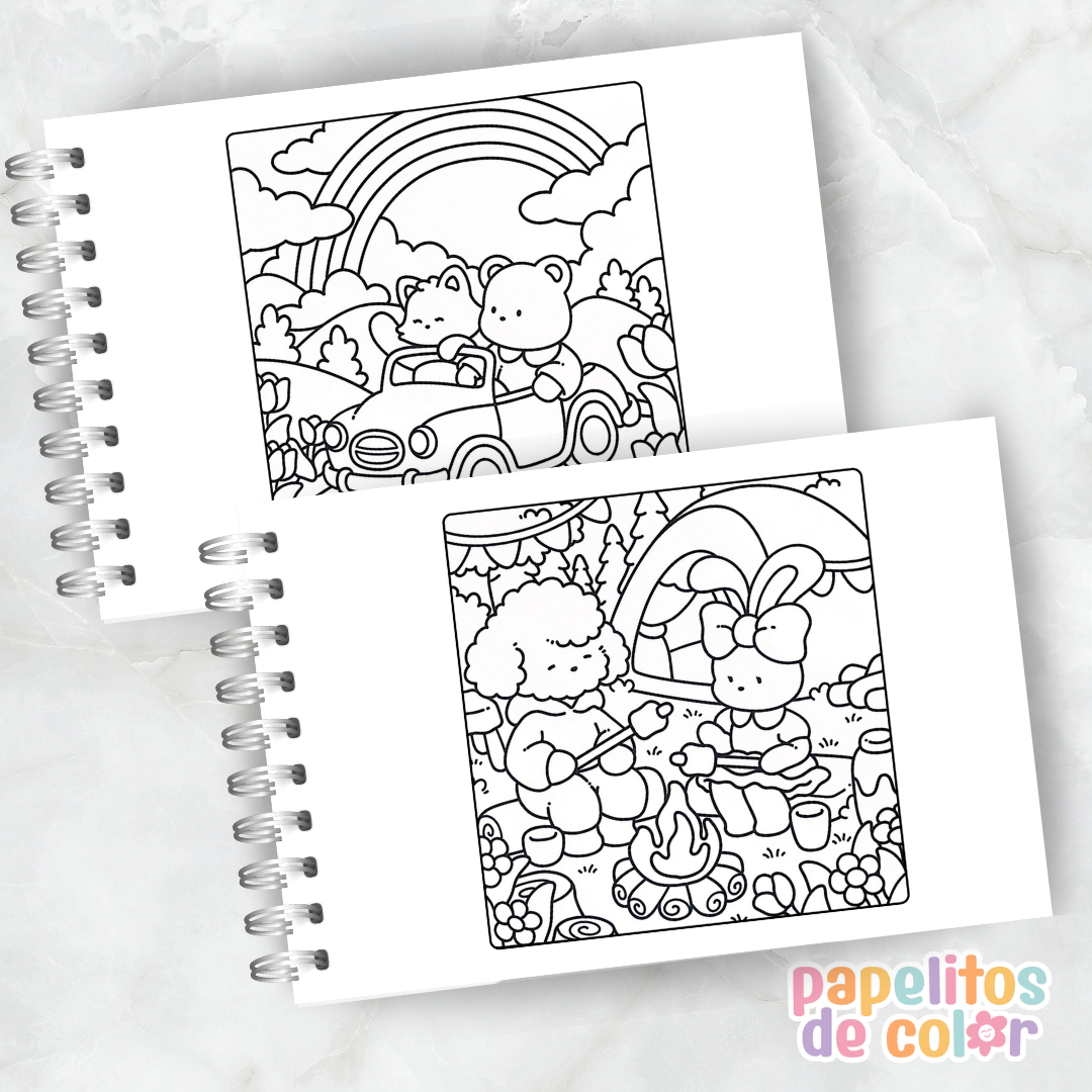 🎨Libro para pintar Cozy Date Vol. 2 💕🕯️ | Papelitos de color