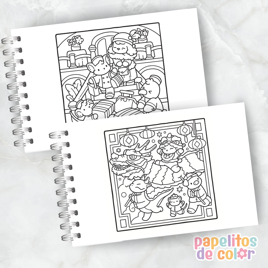 🤎🎨Libro para pintar Cozy Eras Vol. 2 🕰️🕯️ | Papelitos de color