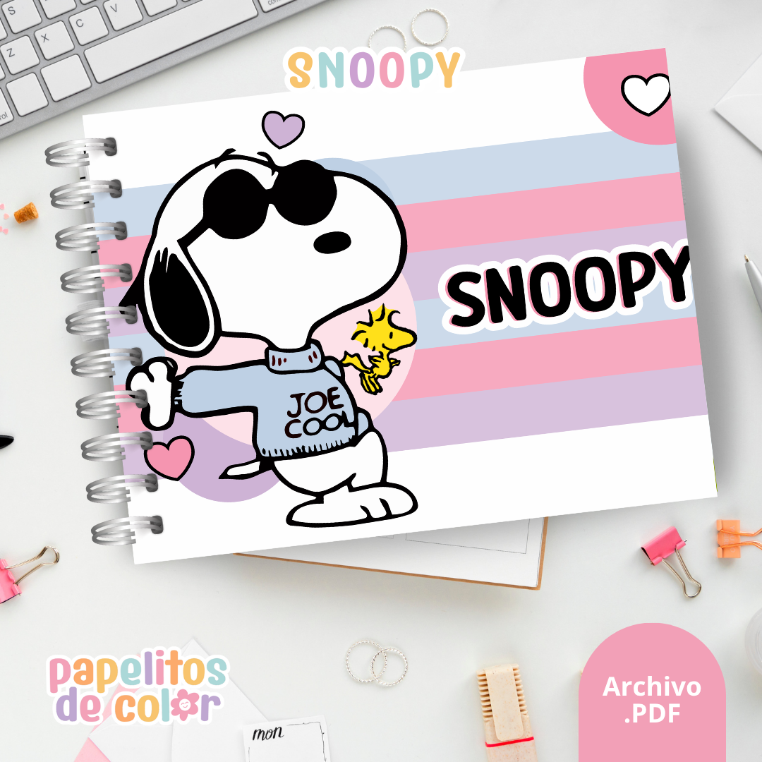 🐶 Libro para Pintar Snoopy 🎨💖 | Papelitos de color