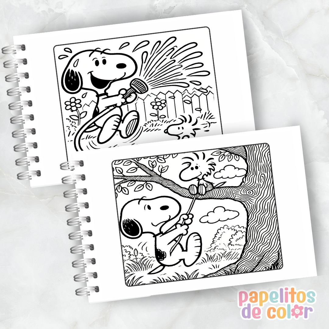 🐶 Libro para Pintar Snoopy 🎨💖 | Papelitos de color