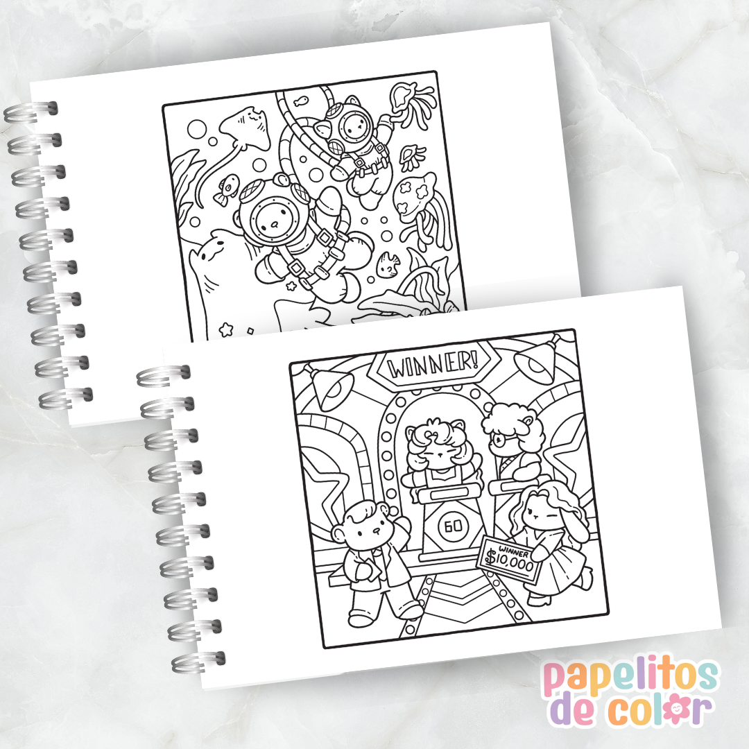 🤎🎨Libro para pintar Cozy Eras Vol. 2 🕰️🕯️ | Papelitos de color