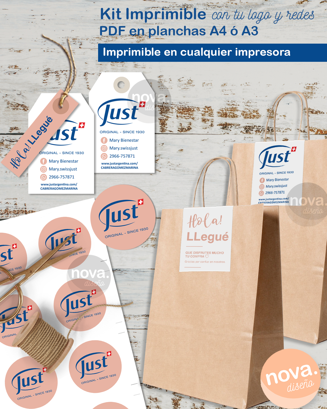 Imprimibles Tags y Etiquetas con tu Logo - Listo para Imprimir | nova ...