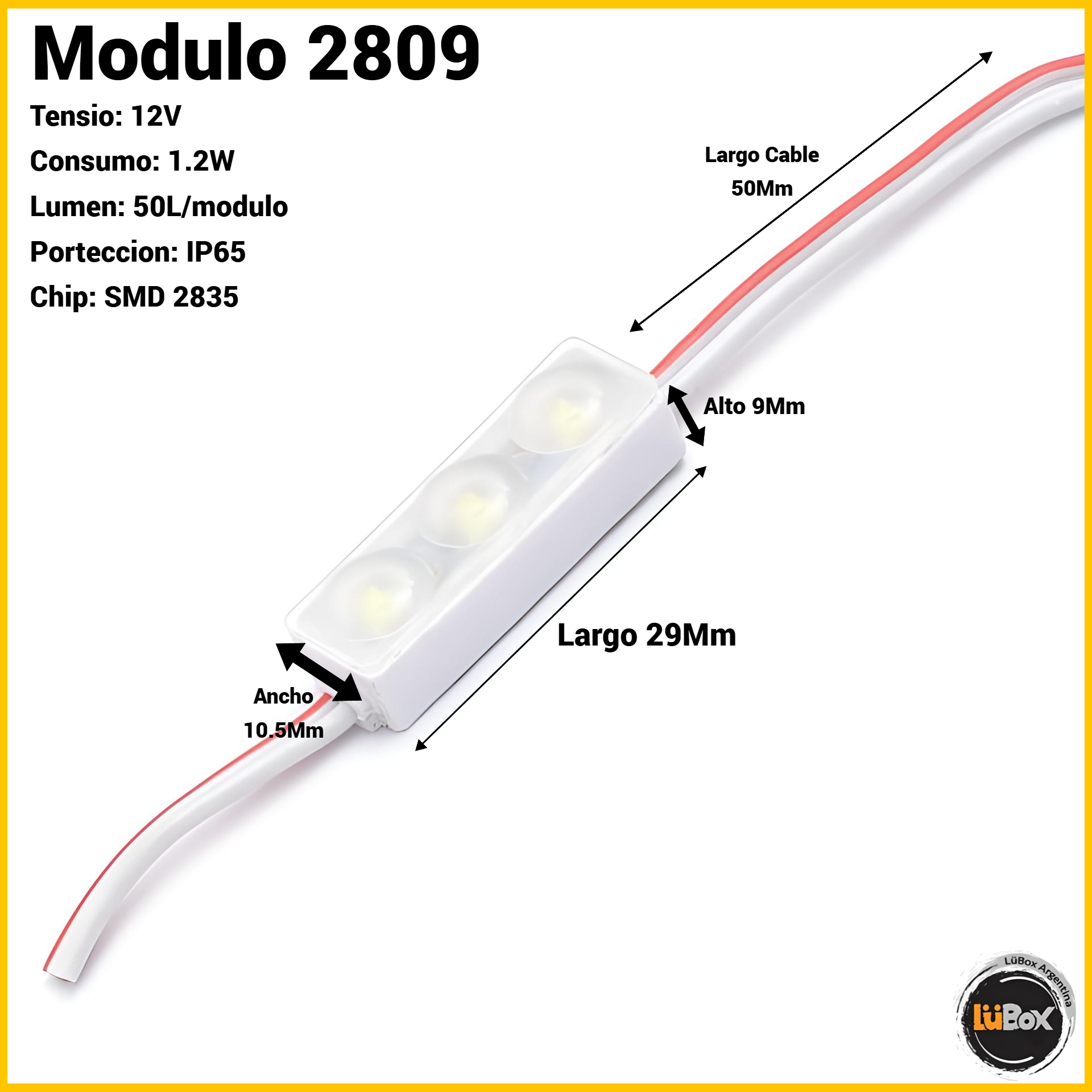 Modulo Led SMD 2809 x 20 Unidades 12V - M-Led | Lubox Argentina